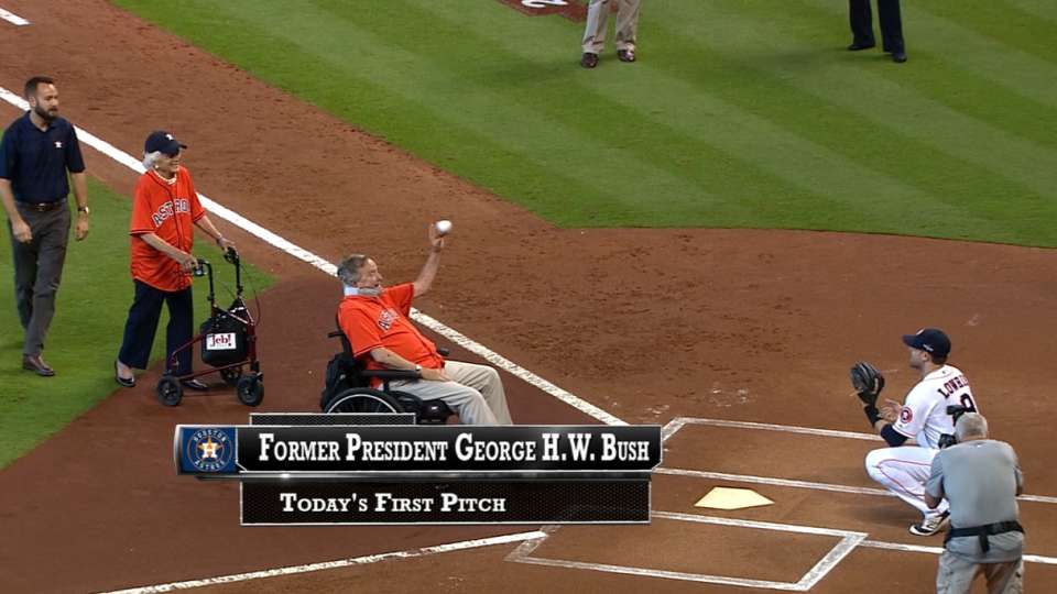 George H W Bushs First Pitch 10 11 2015